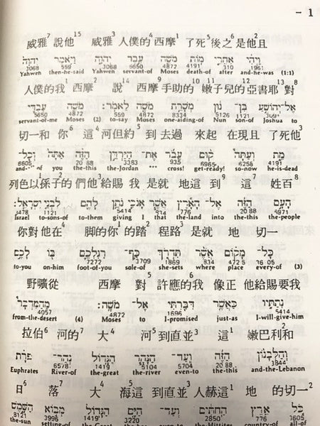 2822 舊約聖經中希英逐字對照 （四） Chinese Hebrew English Interlinear Old Testament ...